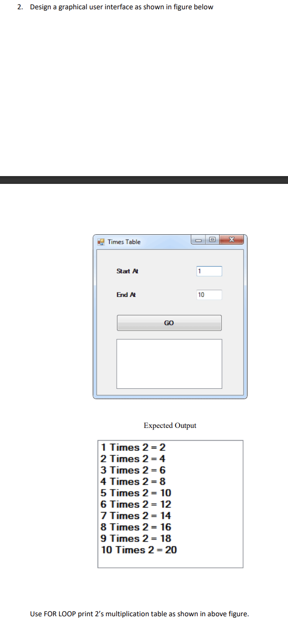 Solved 2. Design a graphical user interface as shown in | Chegg.com