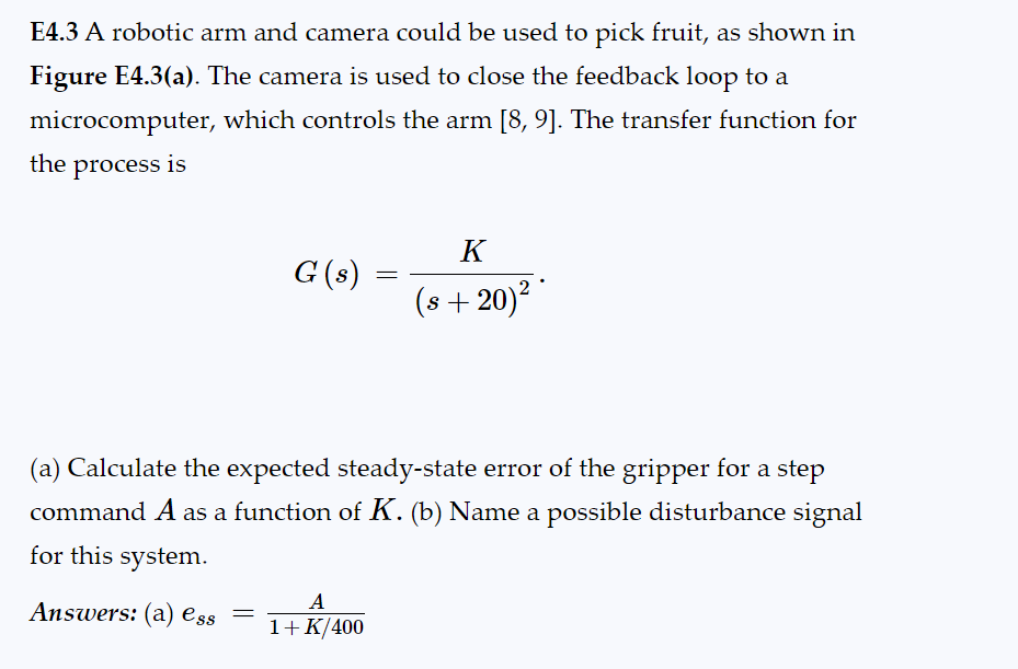 Solved by an EXPERT E4.3 ﻿A robotic arm and camera could be ﻿used to | Chegg.com