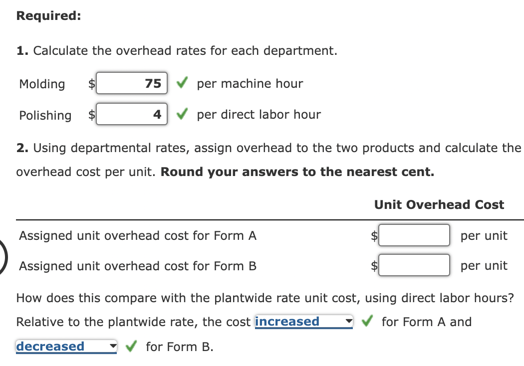 Solved Departmental Overhead Rates Lansing, Inc., provided | Chegg.com