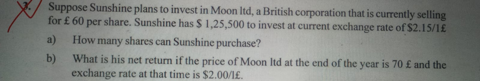 Solved Suppose Sunshine plans to invest in Moon ltd, a | Chegg.com