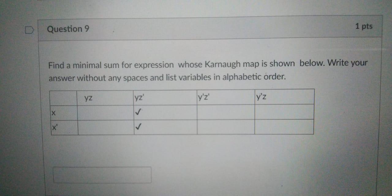 Solved Find A Minimal Sum For Expression Whose Karnaugh Map 7233