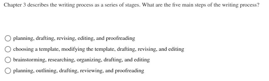 Solved Chapter 3 ﻿describes the writing process as a series | Chegg.com