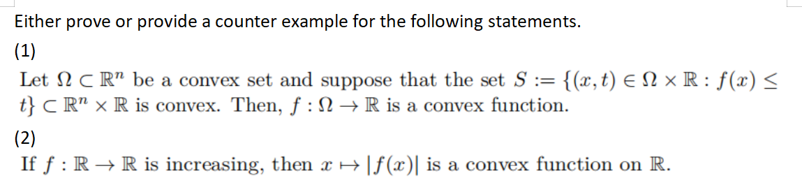 Solved Either prove or provide a counter example for the | Chegg.com