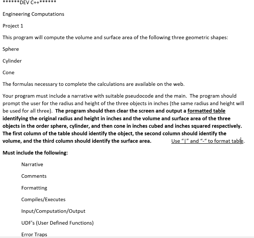 Solved Engineering Computations Project 1 This program will | Chegg.com