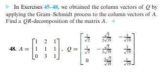 Solved In Exercises 45-48, we obtained the column vectors of | Chegg.com