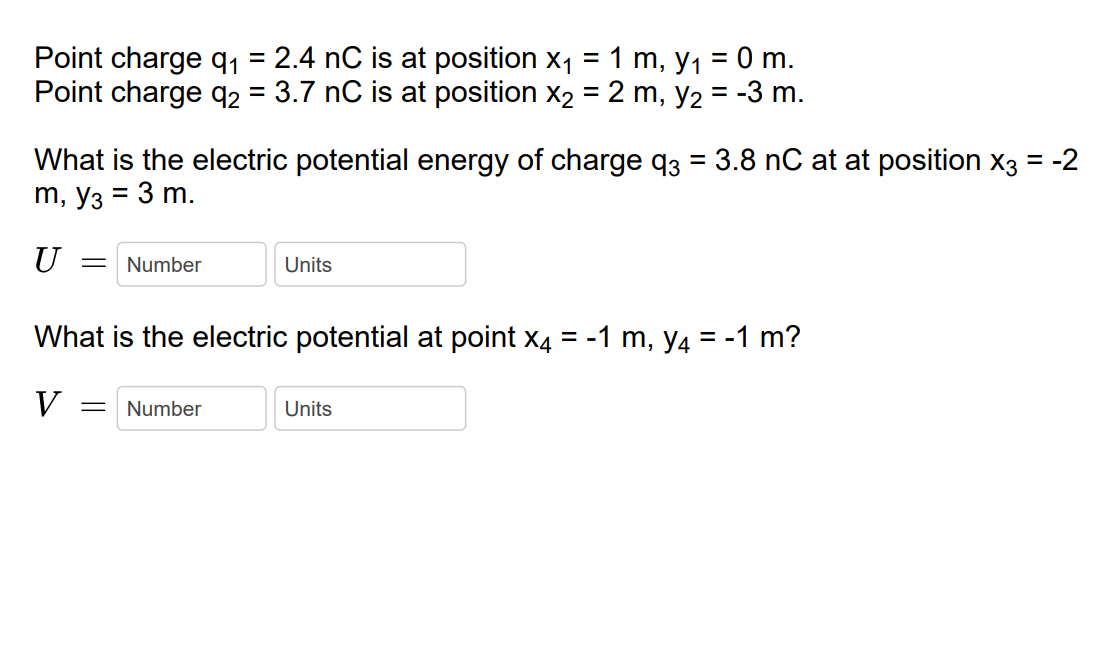 Solved Point charge q1=2.4nC is at position x1=1 m,y1=0 m. | Chegg.com