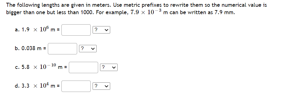 Solved The following lengths are given in meters. Use metric | Chegg.com