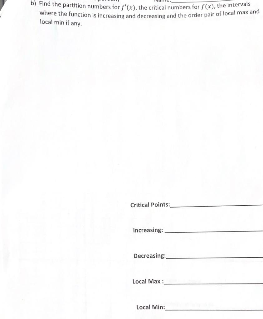Solved 1. Graph the function by finding the following | Chegg.com