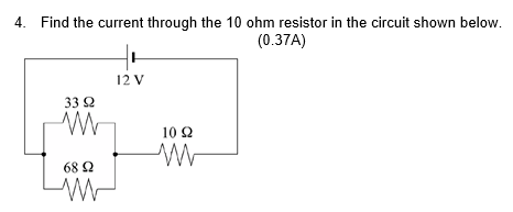 Solved 4. Find the current through the 10ohm resistor in the | Chegg.com