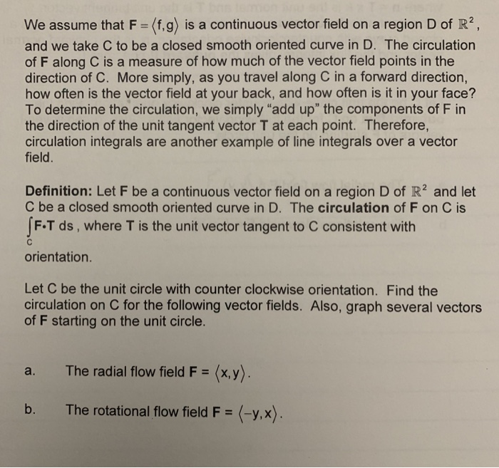 Solved Find the circulation on C for the vector fields and | Chegg.com