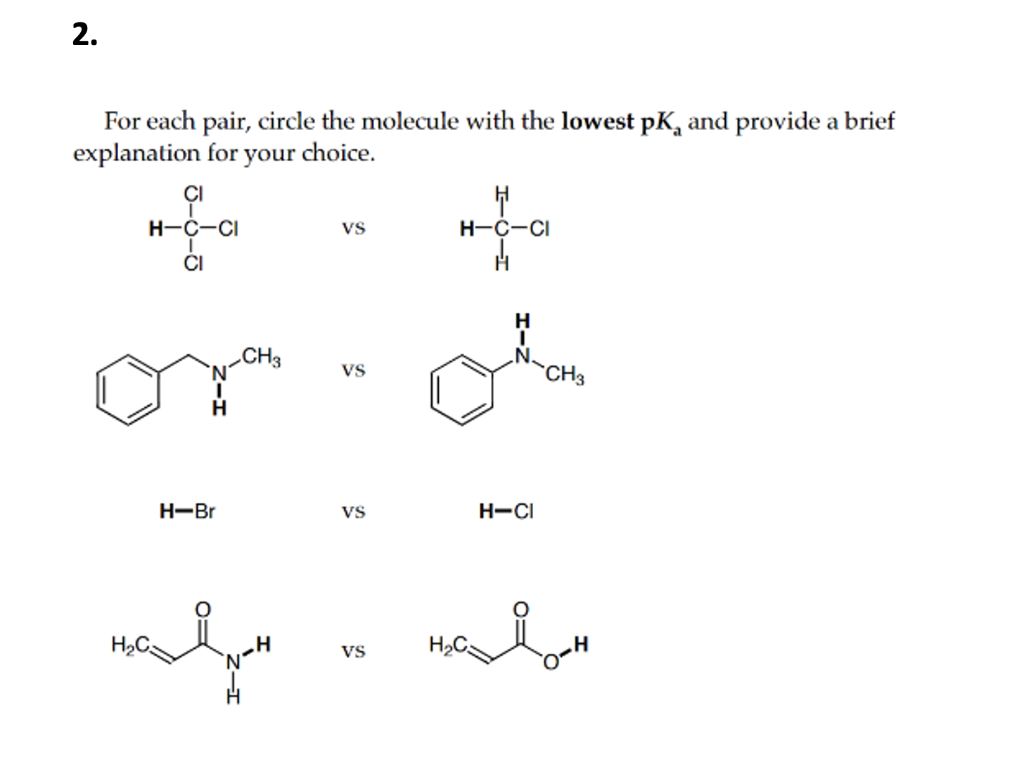 Solved 1. Given the pka values below, rank the compounds | Chegg.com