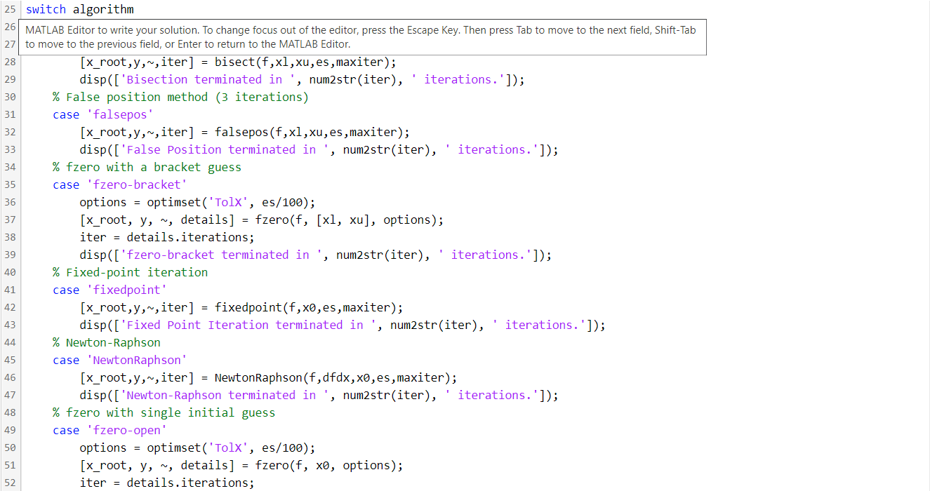 Develop a MATLAB function to find the root of a | Chegg.com
