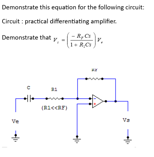 Solved Demonstrate this equation for the following circuit: | Chegg.com