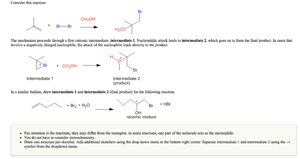 Solved Consider this reaction: Br CH3OH Br-Br H2CO The | Chegg.com