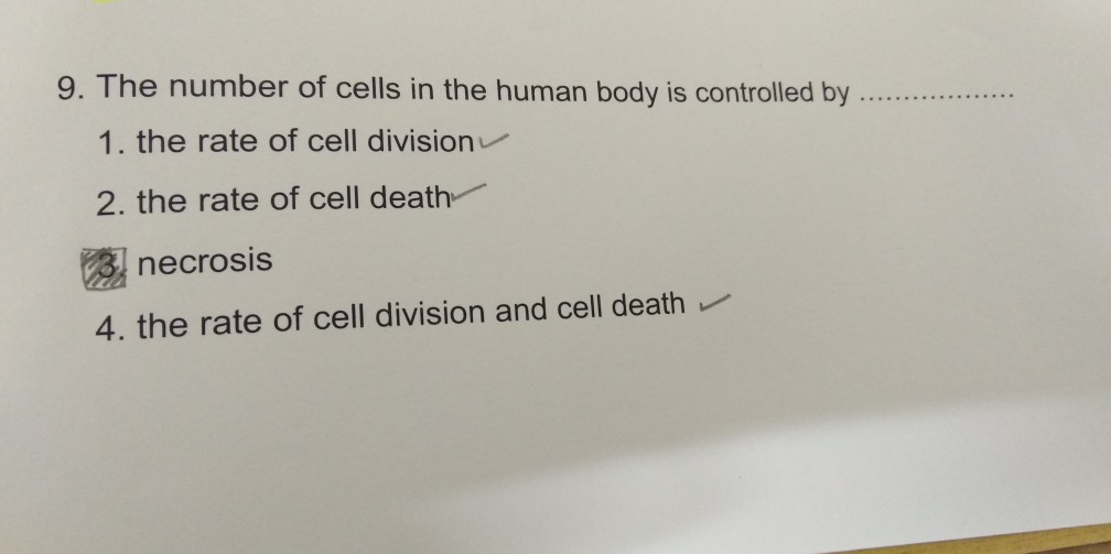 Solved 9. The number of cells in the human body is | Chegg.com