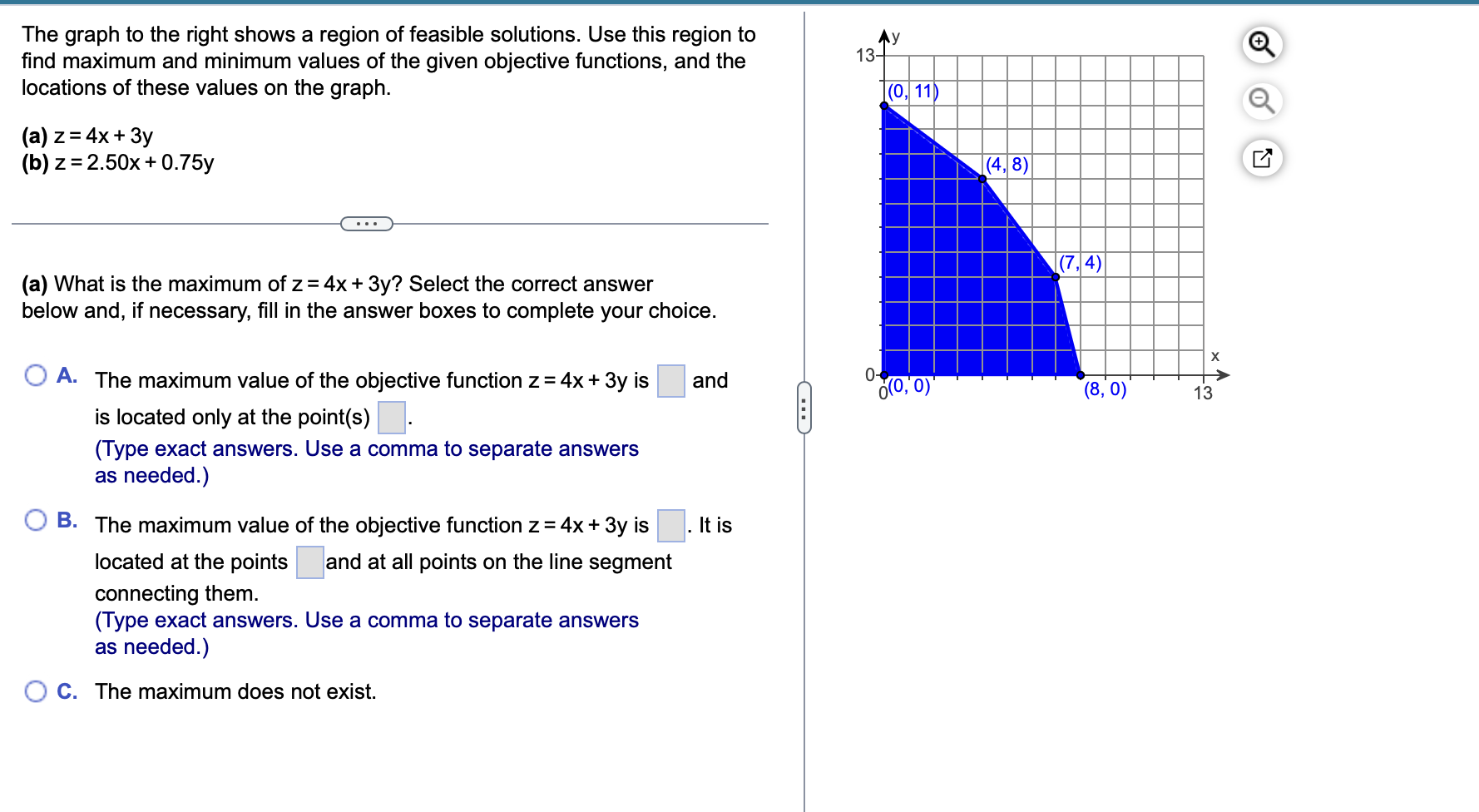 Solved The graph to the right shows a region of feasible | Chegg.com