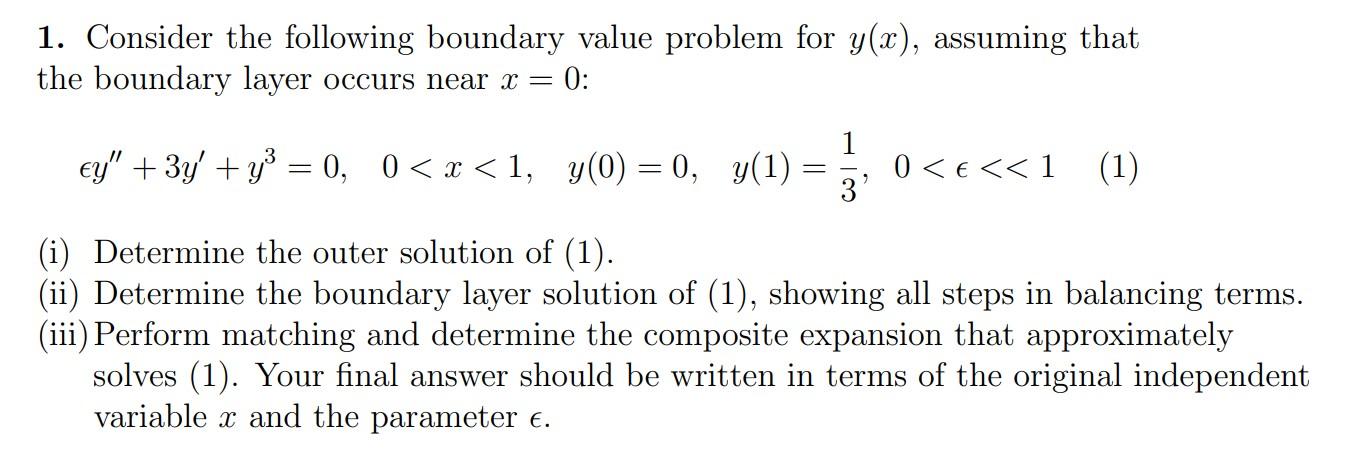 1. Consider the following boundary value problem for | Chegg.com