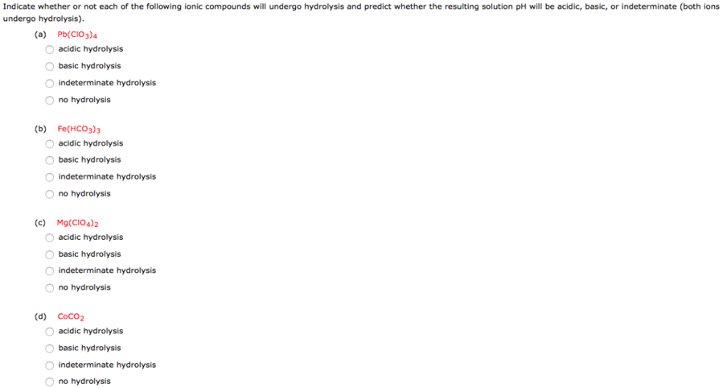 Solved Indicate whether or not each of the following ionic | Chegg.com