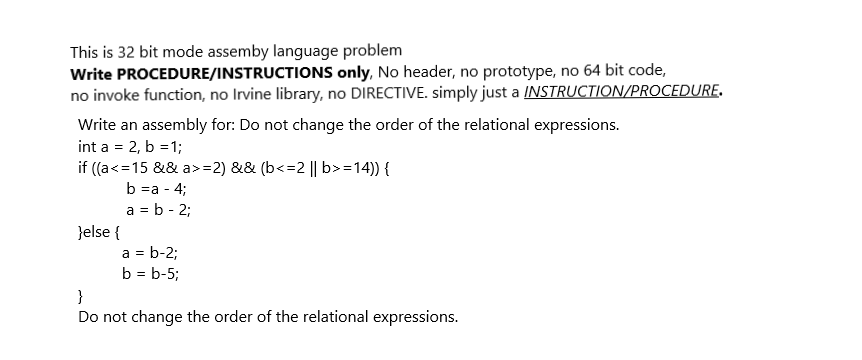Solved This Is 32 Bit Mode Assemby Language Problem Write 