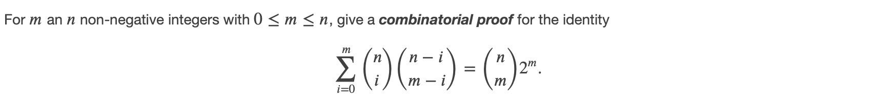 Solved For m an n non-negative integers with 0 | Chegg.com