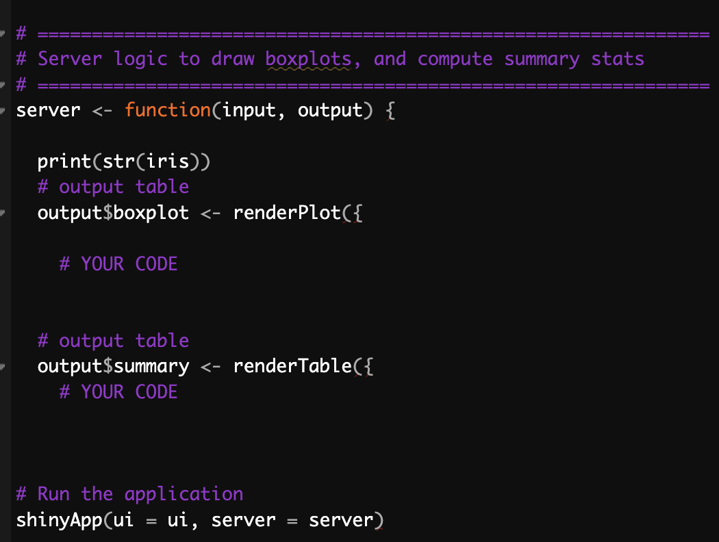 Solved Please complete # YOUR CODE section above R code to | Chegg.com