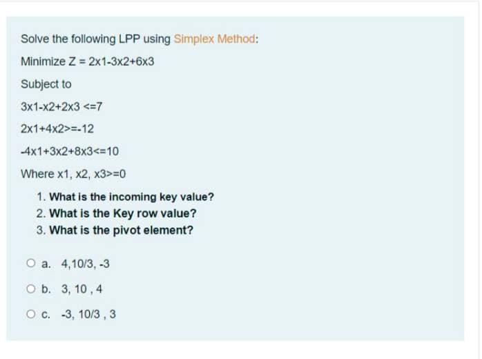 Solved Solve the following Linear Programming Problem(LPP) | Chegg.com