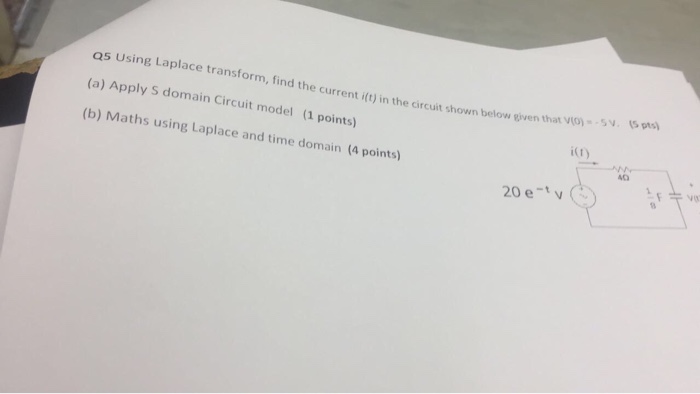 Solved Using Laplace Transform Find The Current I T In The