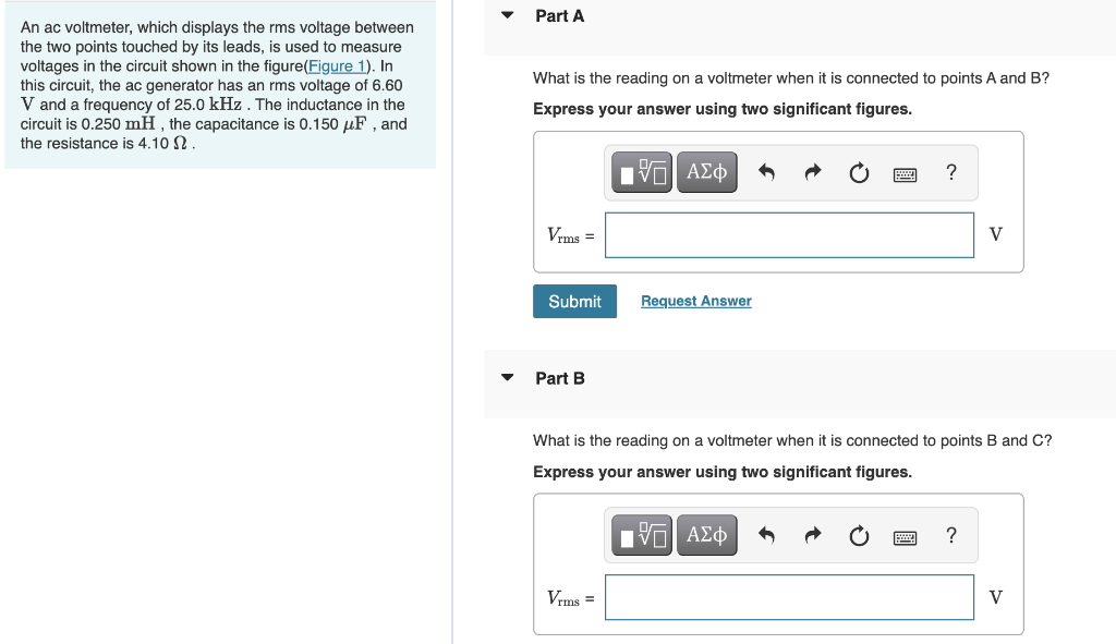 Part C: What is the reading on a voltmeter when it | Chegg.com