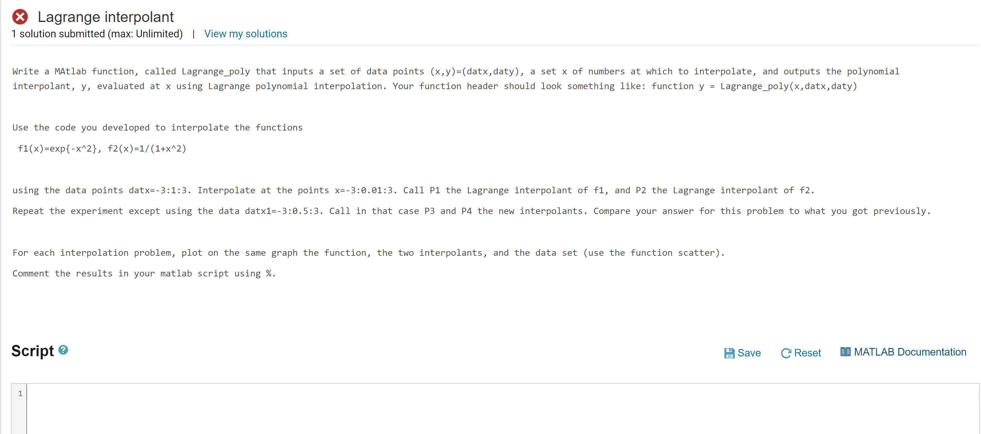 Solved Use the code you developed to interpolate the | Chegg.com