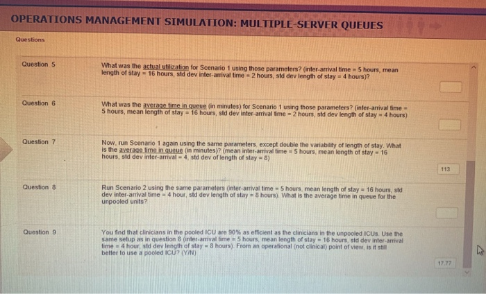 Solved OPERATIONS MANAGEMENT SIMULATION: MULTIPLE SERVER | Chegg.com