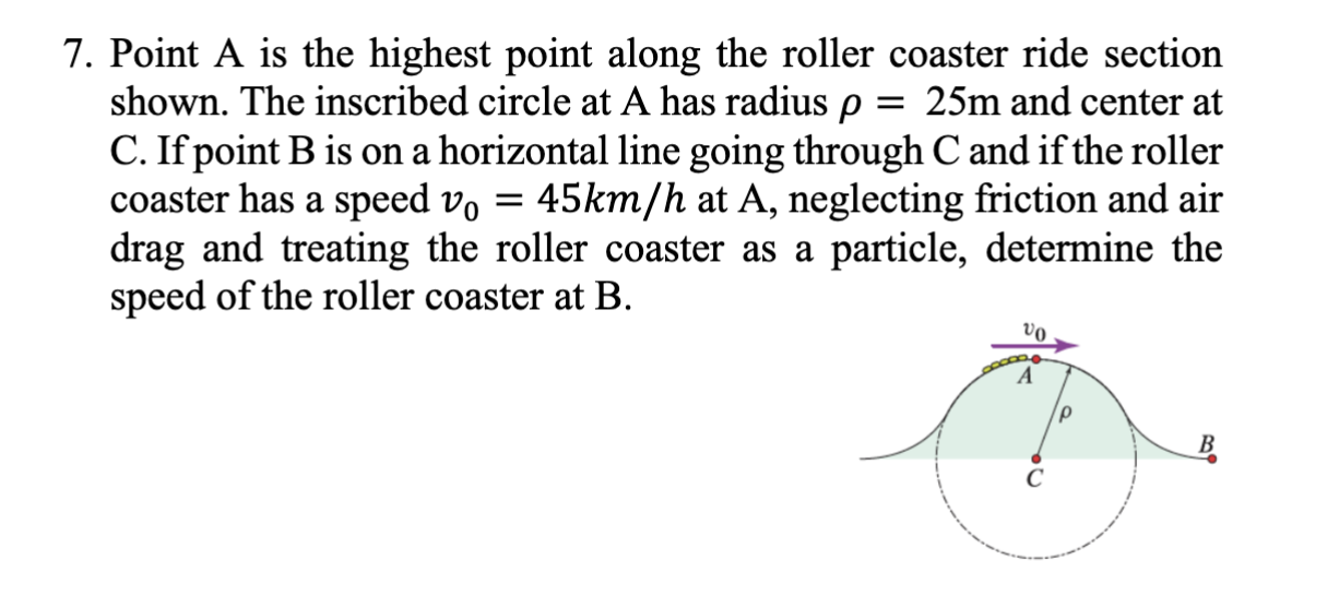 Solved 7. Point A is the highest point along the roller | Chegg.com