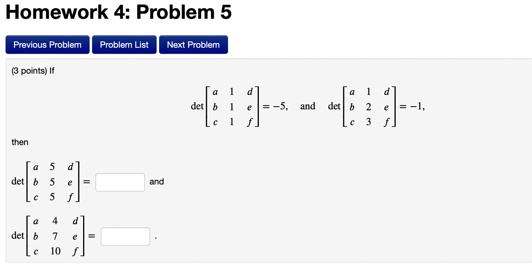 Solved Homework 4 Problem 5 Previous Problem Problem List