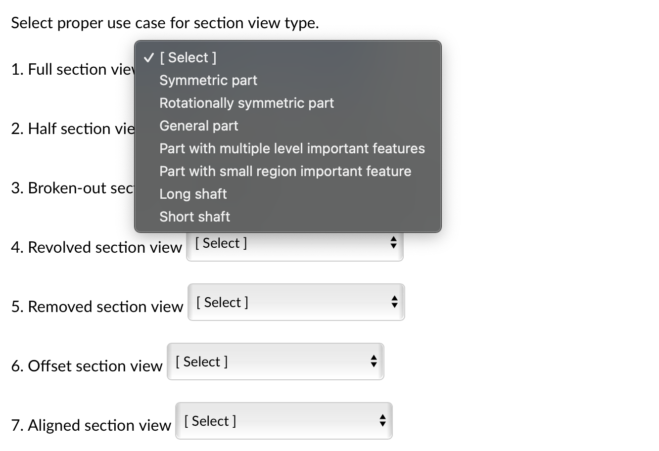 Solved Select proper use case for section view type. Select | Chegg.com