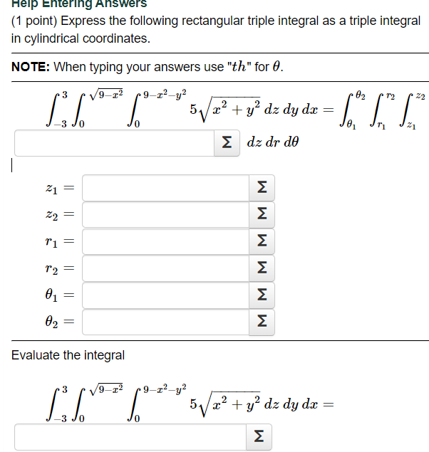 Solved Express the following rectangular triple integral as | Chegg.com