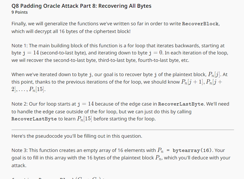 Solved Q8 Padding Oracle Attack Part 8 Recovering All Bytes 8376