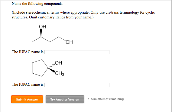 Solved Name the following compounds. (Include stereochemical | Chegg.com