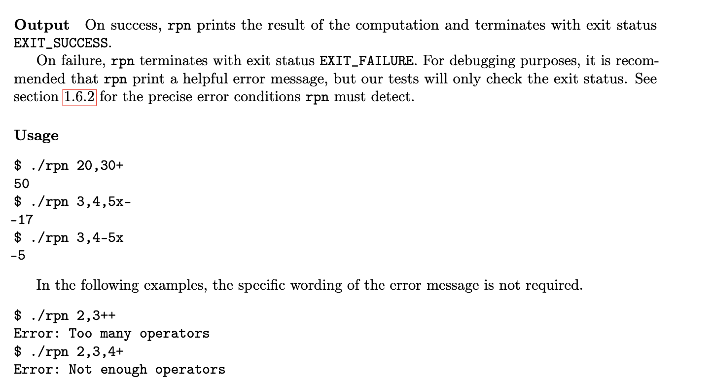 Solved 1.6 rpn: A simple calculator Write a program that | Chegg.com