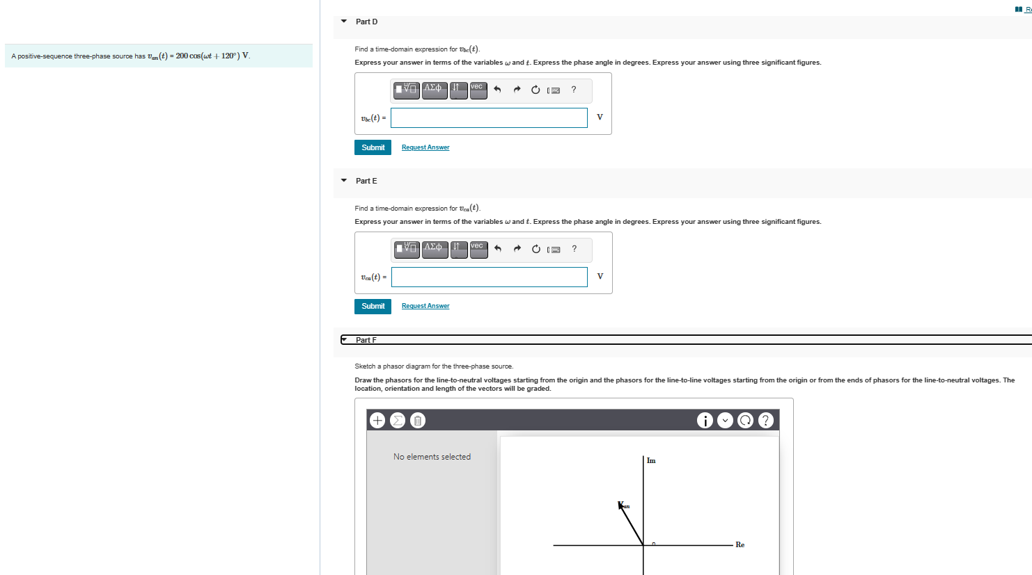 Solved A positive-sequence three-phase source has van | Chegg.com
