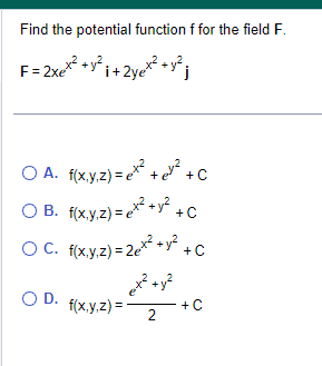 Solved Find the potential function f for the field F. | Chegg.com