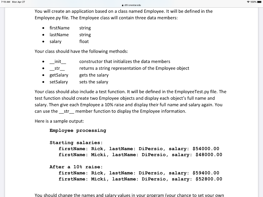 Solved In Pythons, You will create an application based on | Chegg.com
