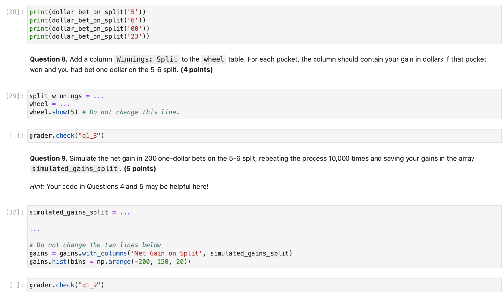 Solved Question 5. Complete the cell below to simulate the | Chegg.com