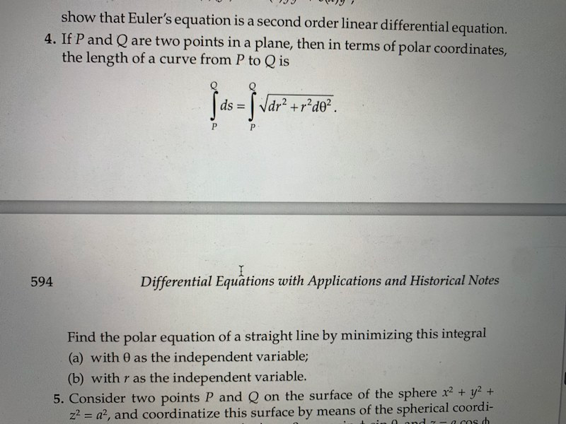 Solved show that Euler's equation is a second order linear | Chegg.com