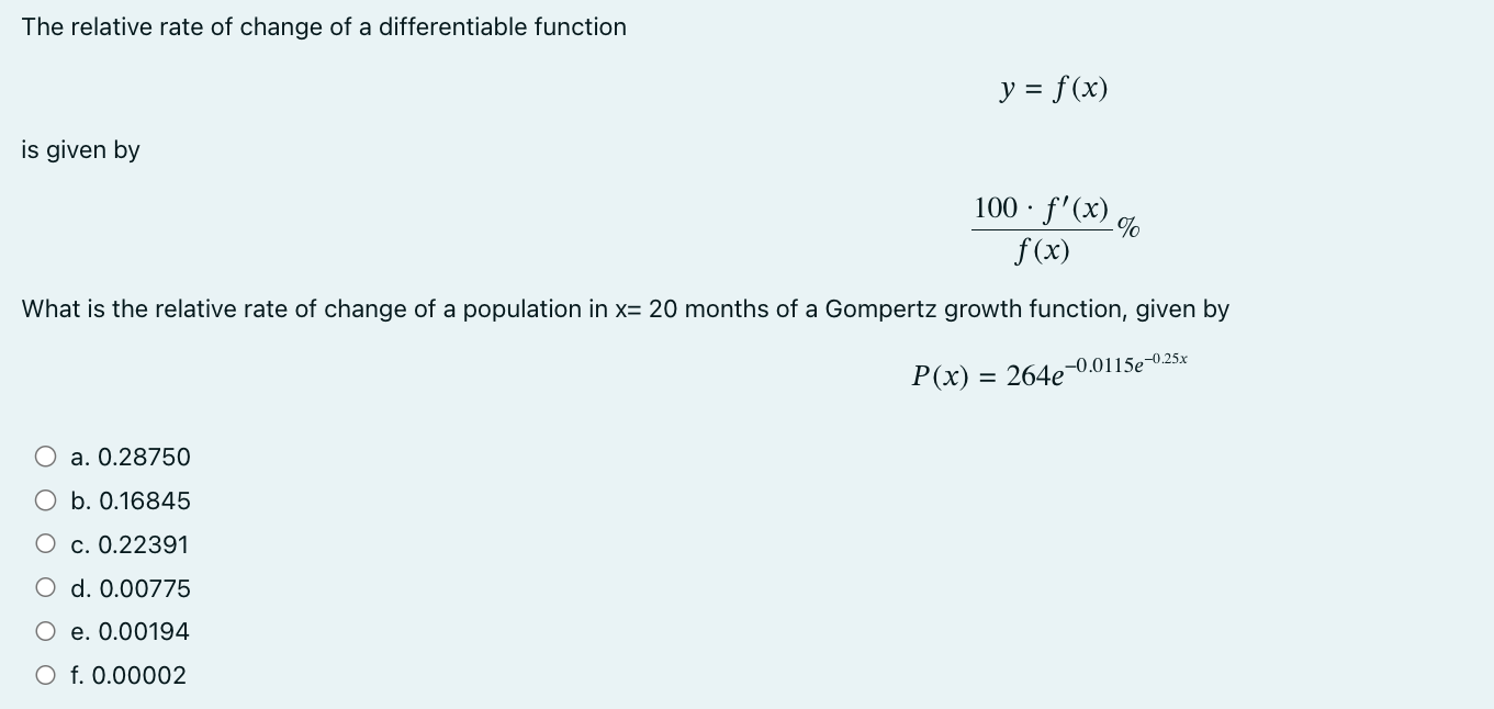 Solved The relative rate of change of a differentiable | Chegg.com