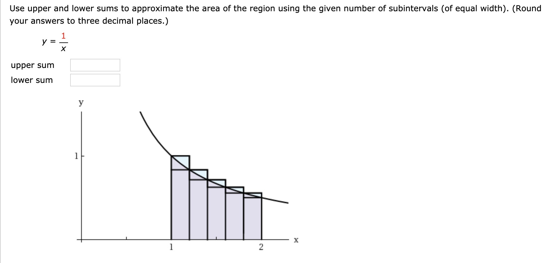 Solved Use upper and lower sums to approximate the area of | Chegg.com