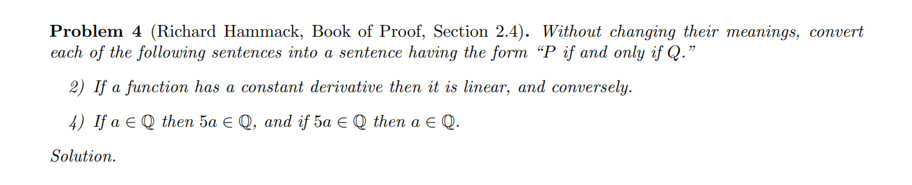 Solved Problem 4 (Richard Hammack, Book of Proof, Section | Chegg.com