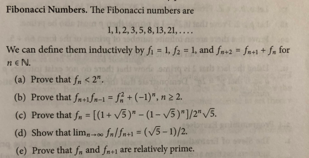 Solved Fibonacci Numbers. The Fibonacci numbers are | Chegg.com