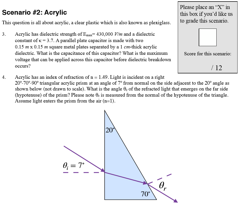 Solved Scenario #2: Acrylic This question is all about | Chegg.com