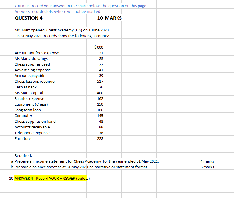 Solved Basic Accounting question. Please write the answer in | Chegg.com