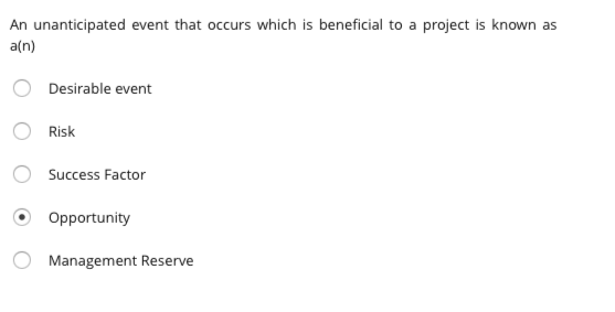 Solved An unanticipated event that occurs which is | Chegg.com