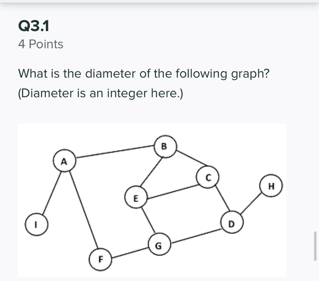 Q3.1 4 Points What is the diameter of the following | Chegg.com